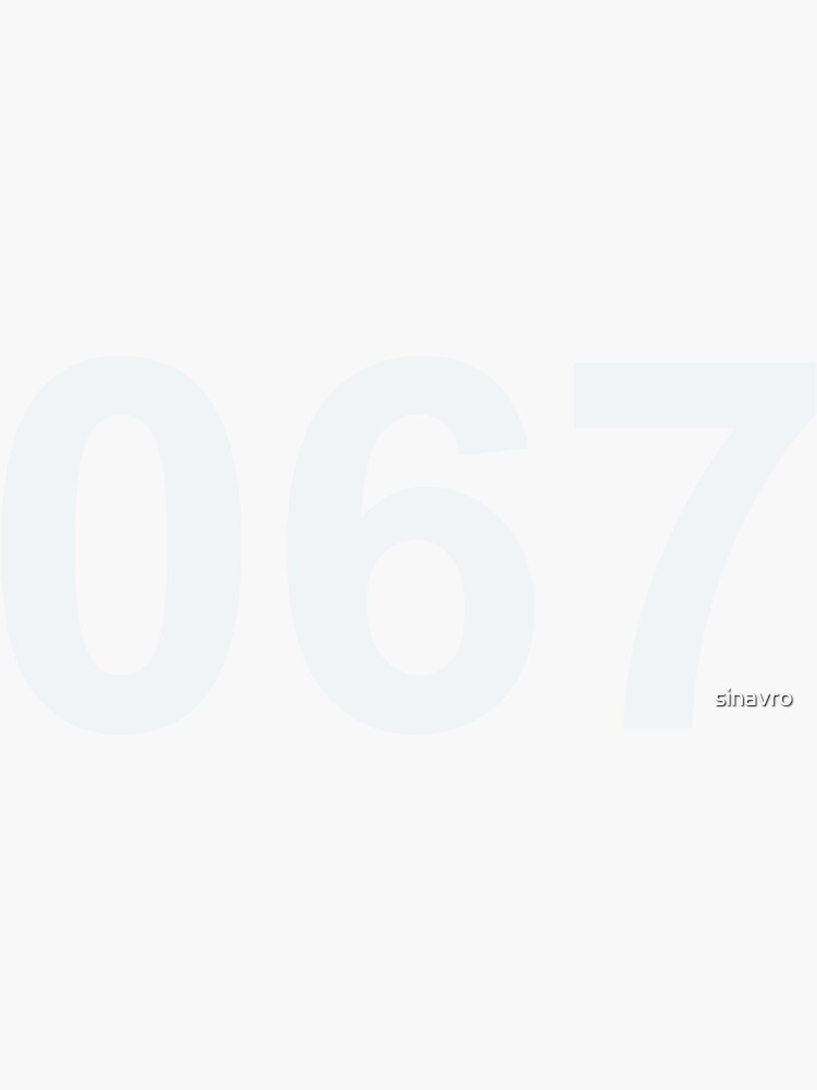 "067" Sticker for Sale by sinavro | Redbubble