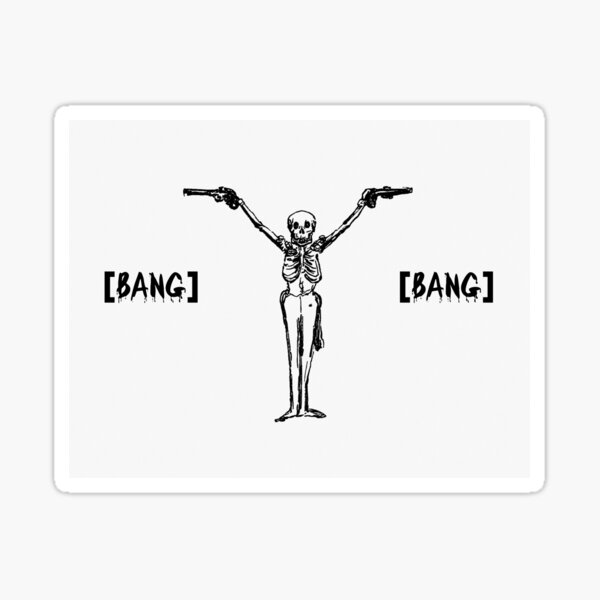 "Skeleton with guns" Sticker for Sale by KaiLily | Redbubble