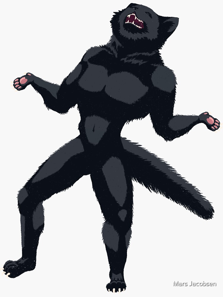 "Werecat Transformation Illustration" Sticker for Sale by rushmoom ...