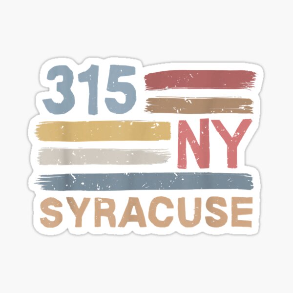 "Retro Syracuse Area Code 315 Residents State New York" Sticker for ...