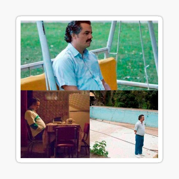 "Sad Pablo Escobar Meme (From TV Show) " Sticker for Sale by ...