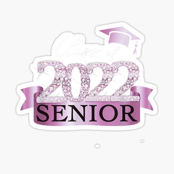 " Class 2022 Senior School Color Purple Graduate Outfit" Sticker for ...