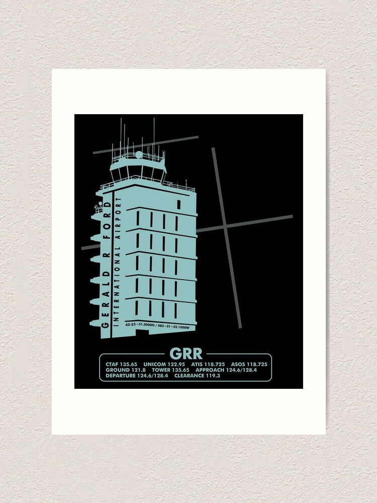 "GRR Airport Tower Gerald R Ford International Airport ATC Tower Art ...