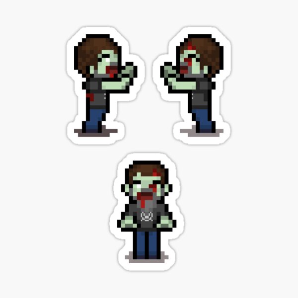 "Pixel Art Zombie "Mike"" Sticker by fallinfrog | Redbubble