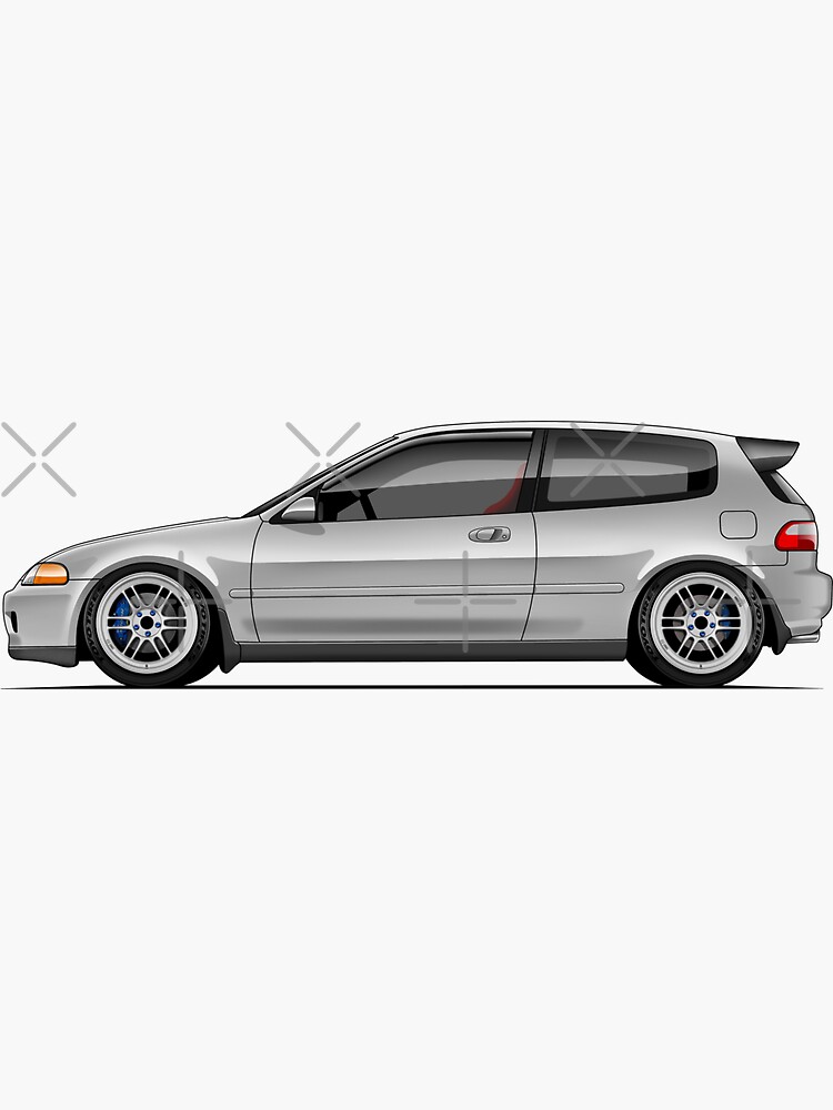 "Civic EG6 White" Sticker for Sale by Jalcalart | Redbubble