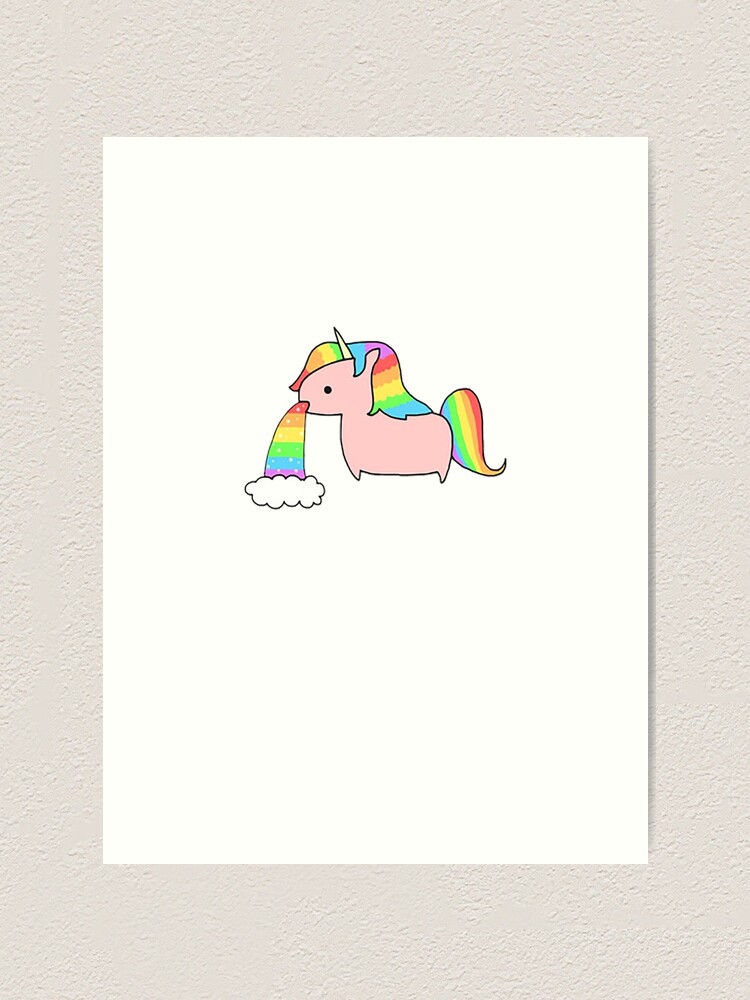 "Cute Rainbow Unicorn Throwing Up A Rainbow " Art Print for Sale by ...