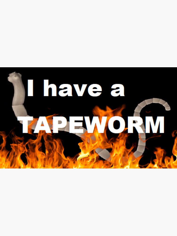 "I have a Tapeworm" Sticker for Sale by lysixn | Redbubble