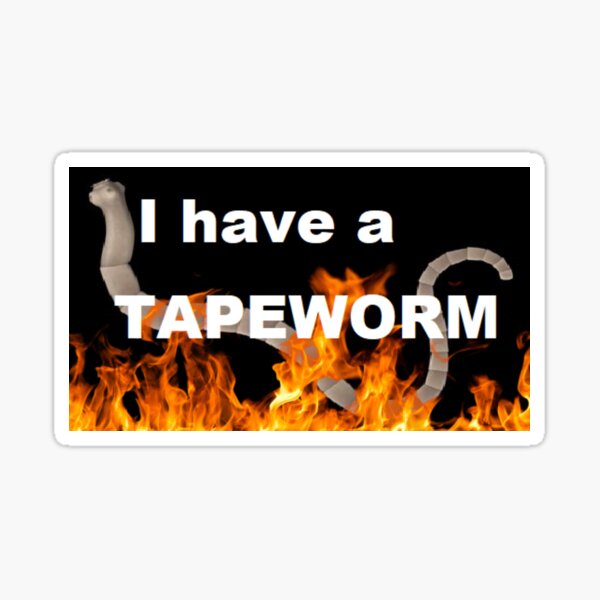 "I have a Tapeworm" Sticker for Sale by lysixn | Redbubble