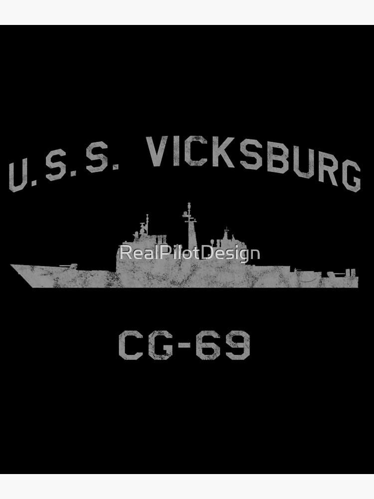 Poster « CG-69 USS Vicksburg US Navy croiseur lance-missiles profil ...