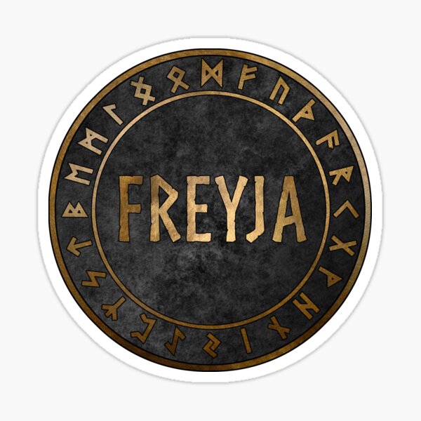 "Freyja Norse Goddess with Viking Runes" Sticker for Sale by ...