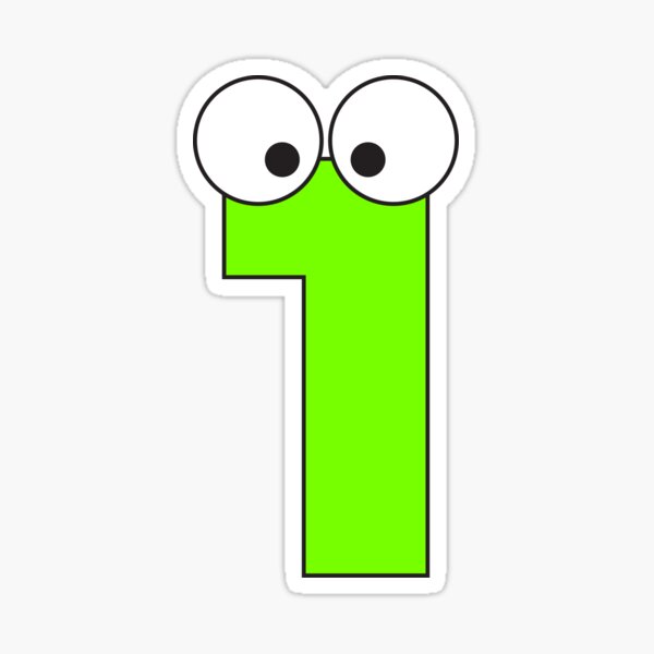 "Number 1 (one)" Sticker for Sale by TillyPOD | Redbubble