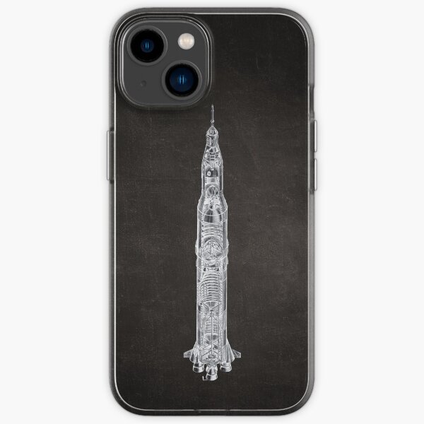 "Apollo Saturn V Blueprint in High Resolution (black)" iPhone Case for ...