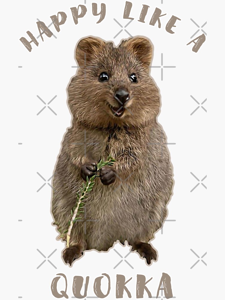 "Happy Like a Quokka" Sticker for Sale by Craftverse | Redbubble