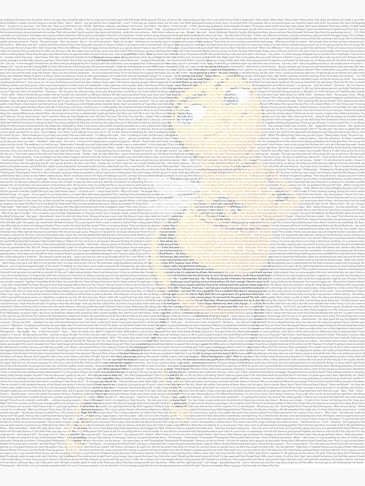 "Bee Movie Script" Sticker for Sale by mgbesong | Redbubble