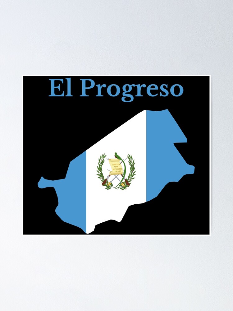 "El Progreso Department Map, Guatemala" Poster for Sale by marosharaf ...