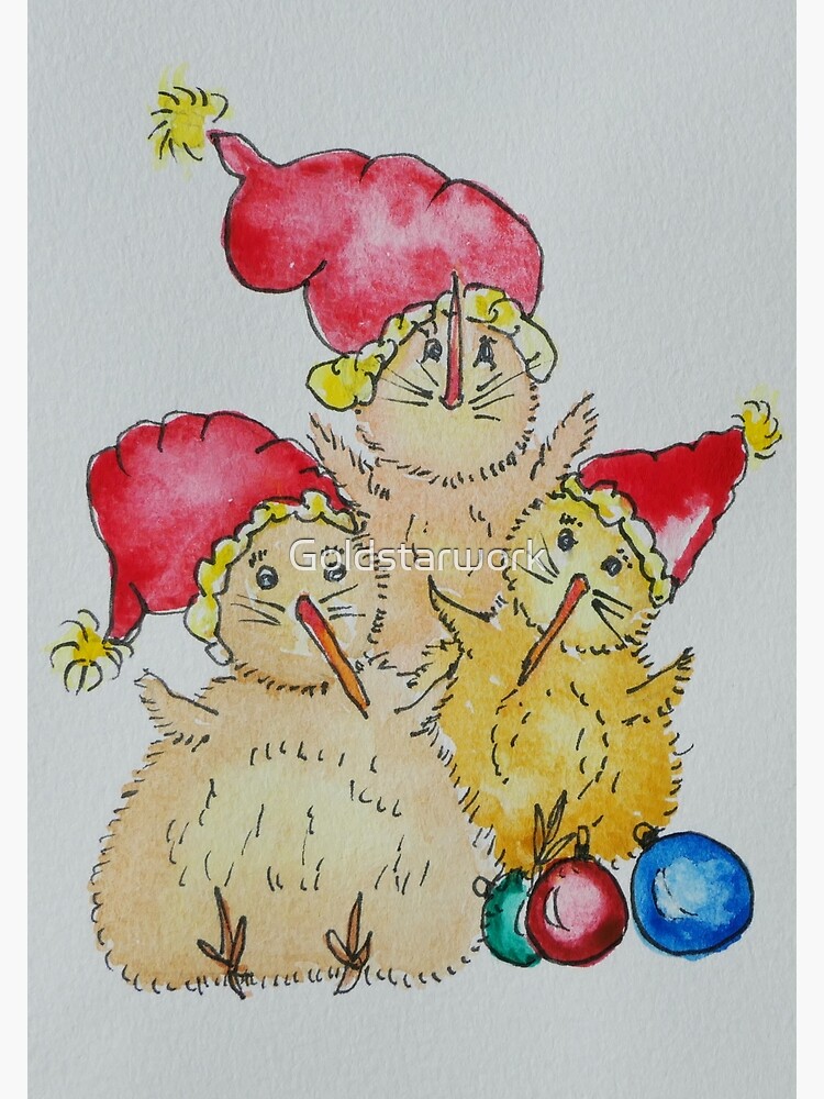 " NZ Kiwi Christmas. Three Kiwi birds in Xmas Santa hats." Poster for ...