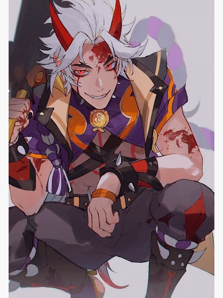 "Arataki Itto - Genshin Impact" Poster by SpookyStore21 | Redbubble