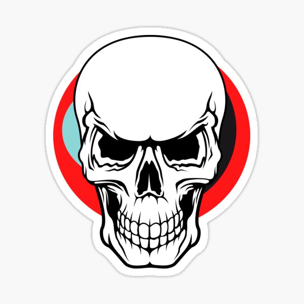 "Halloween Spooky Smiling Skull Classic Retro Design" Sticker for Sale ...
