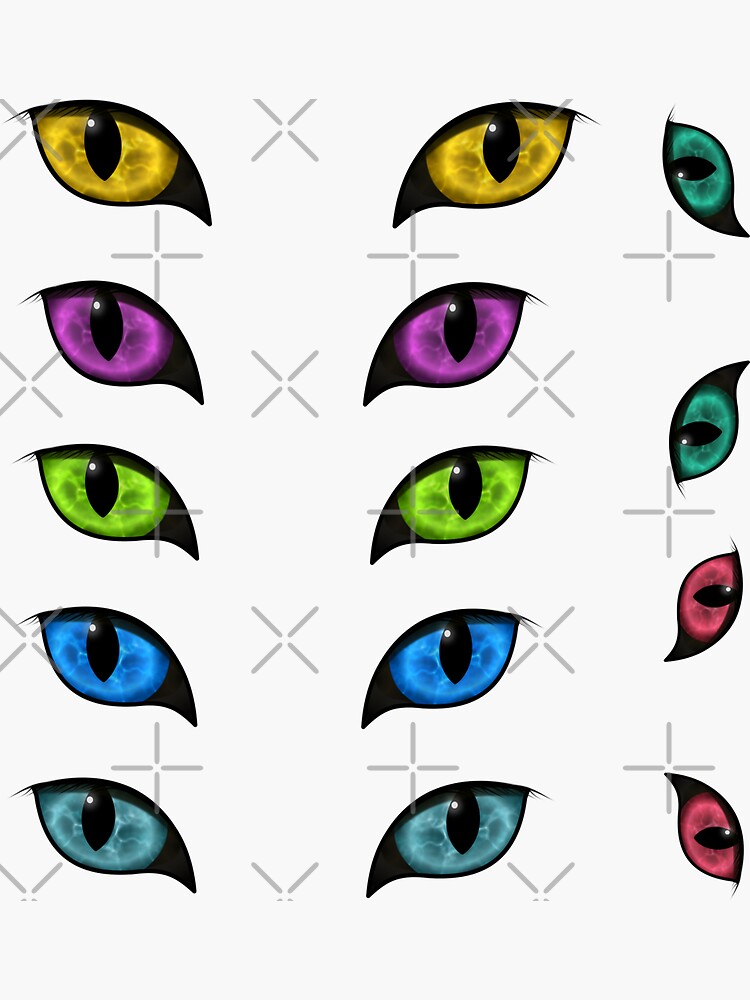 "Cat eye sticker pack" Sticker for Sale by PearTreeStudio | Redbubble