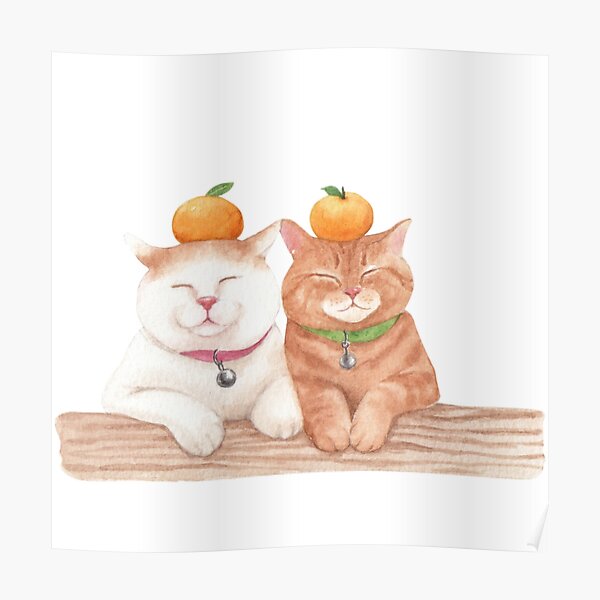 "Two cute orange cats" Poster by SanoXG | Redbubble