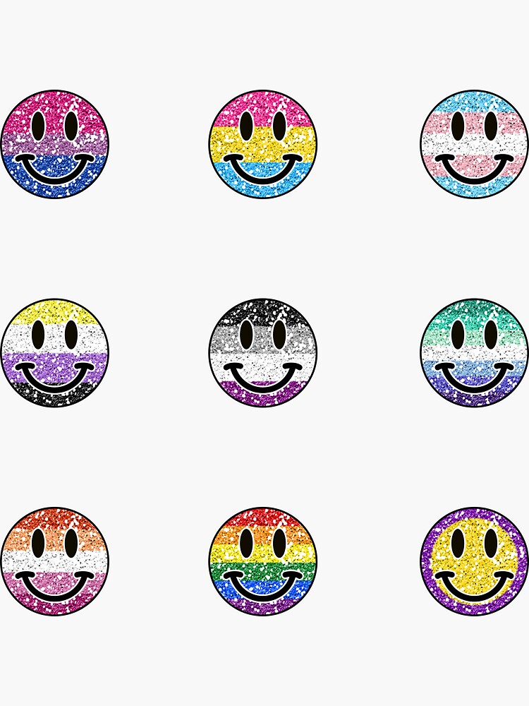 "Smiley Face Pride Flags" Sticker for Sale by SSFootball | Redbubble