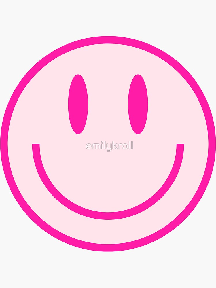 "Smiley Face Pink" Sticker by emilykroll | Redbubble