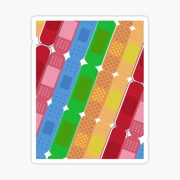 " Colorful of Adhesive Plaster" Sticker for Sale by woodykati | Redbubble
