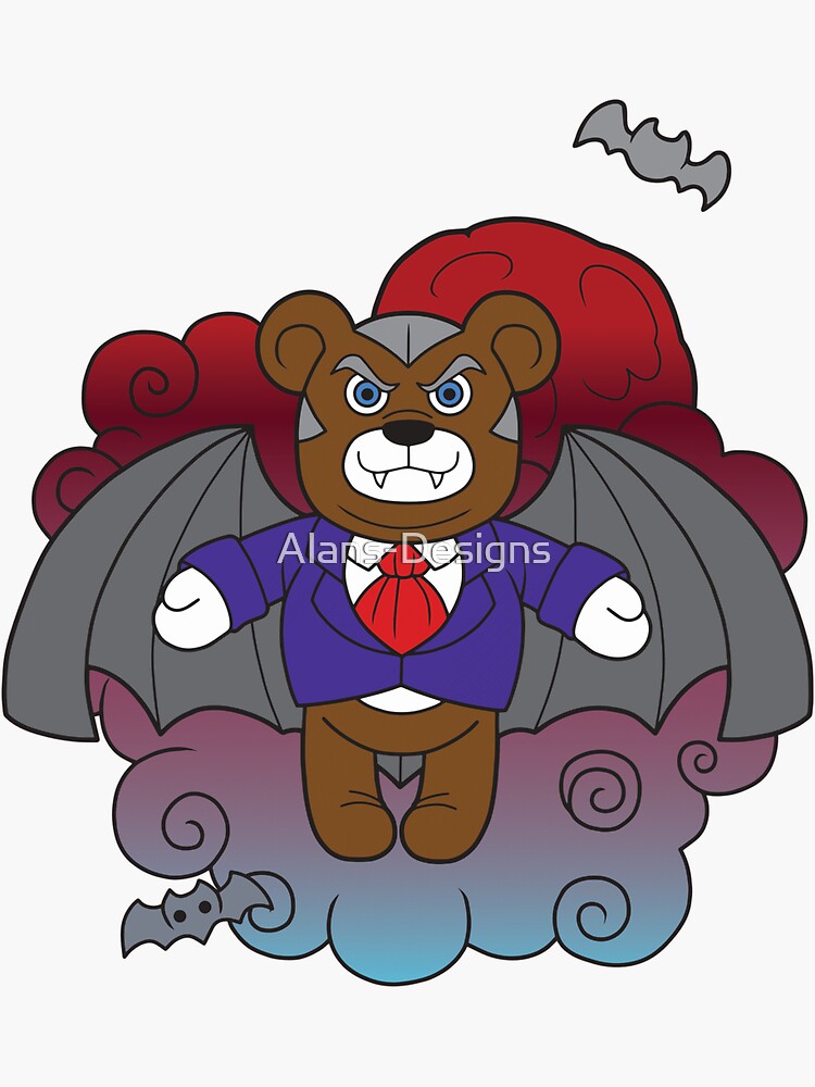 "Cute Monster Vampire Bear" Sticker for Sale by Alans-Designs | Redbubble