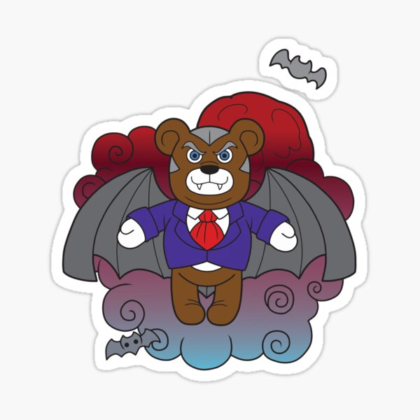 "Cute Monster Vampire Bear" Sticker for Sale by Alans-Designs | Redbubble
