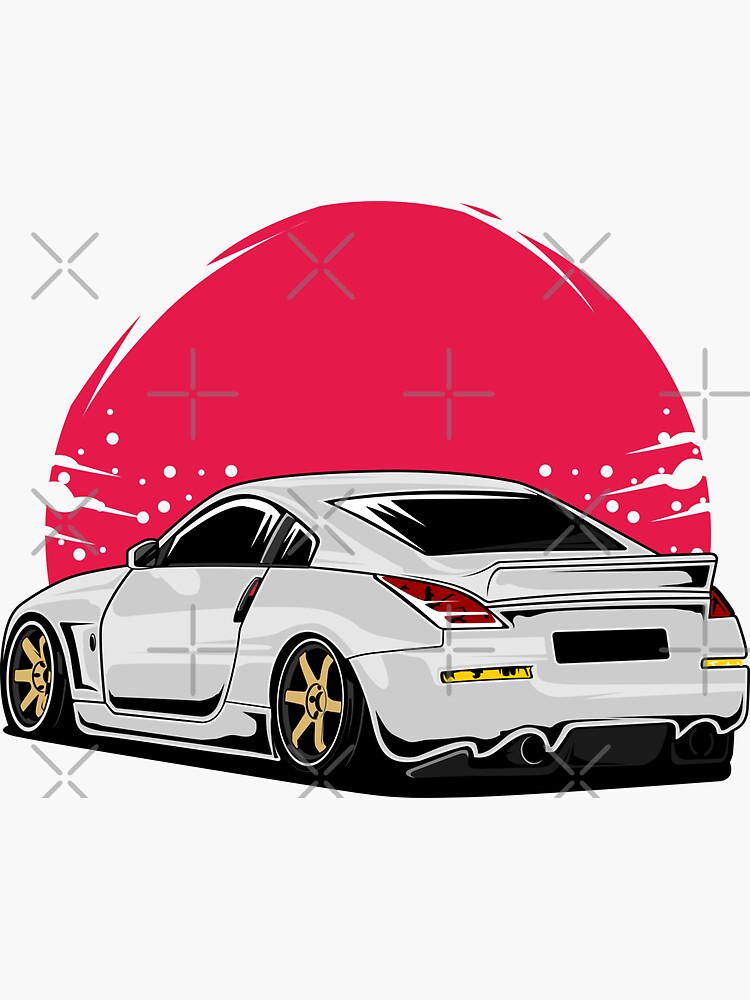 "white jdm car" Sticker for Sale by Rielcorner | Redbubble