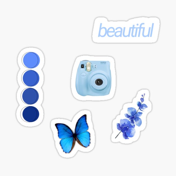 "Blue aesthetic combo" Sticker for Sale by Tree-Vega | Redbubble