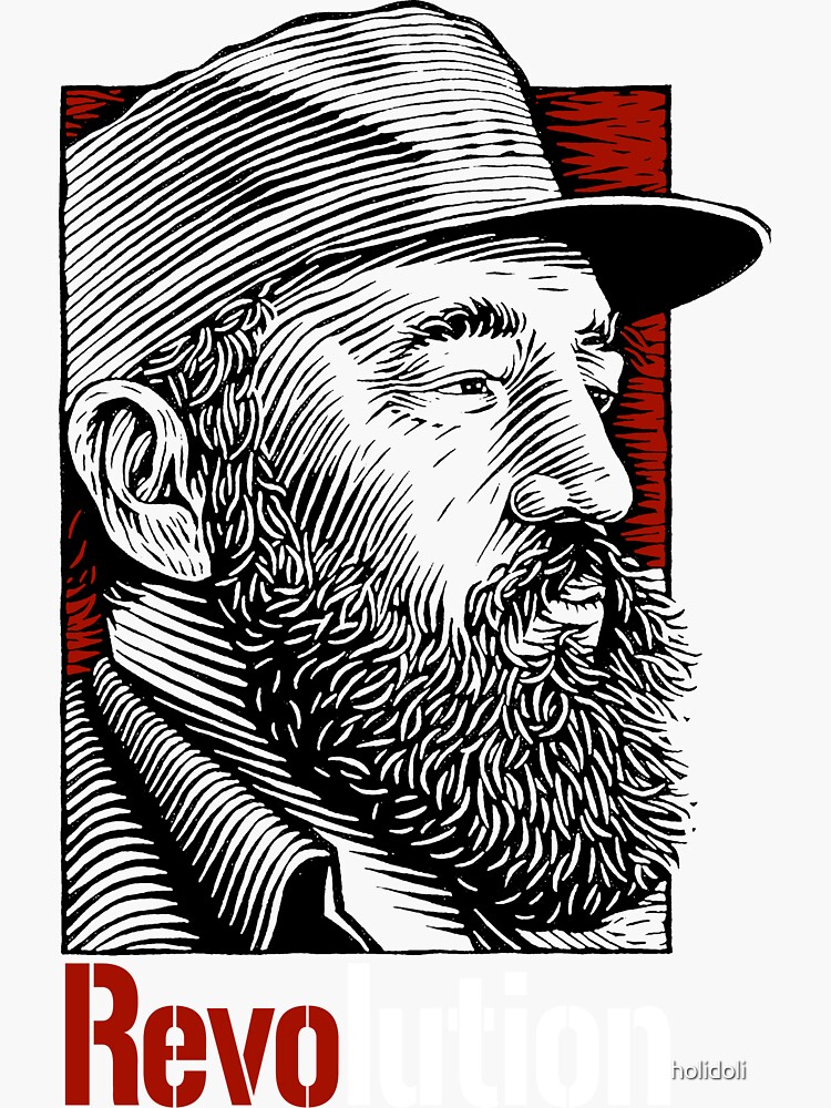 "Revolution -fidel castro-" Sticker by holidoli | Redbubble