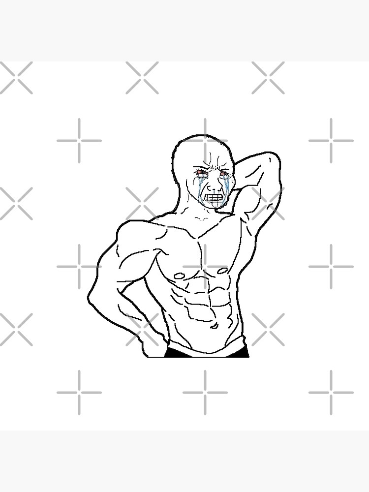Póster «Wojak, hombre musculoso llorando» de arlindiggins | Redbubble