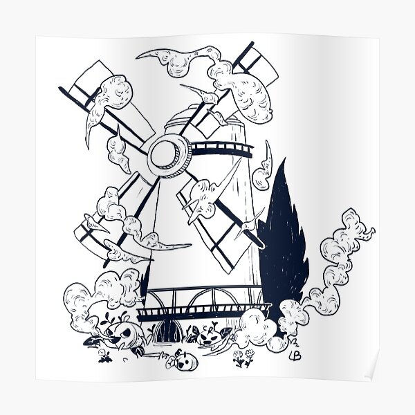 "Spooky Windmill" Poster by Lea-Baggins | Redbubble