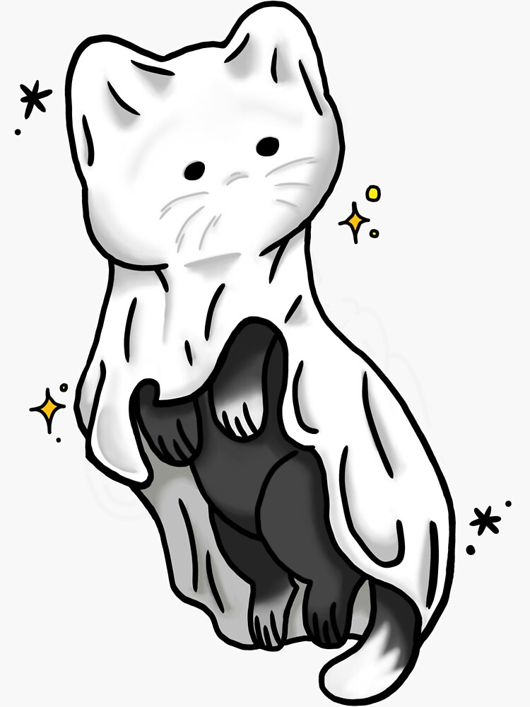 "Chibi Ghost Cat" Sticker for Sale by kaseyfacelynn | Redbubble