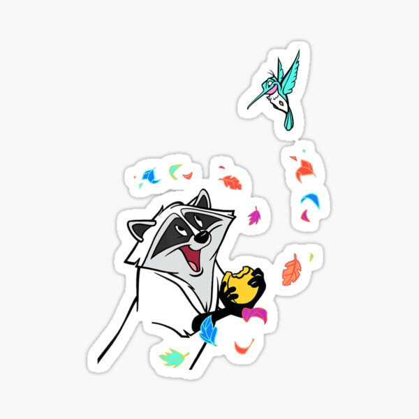 "Disney Pocahontas Meeko Flit Colorful Leafs Fall" Sticker for Sale by ...