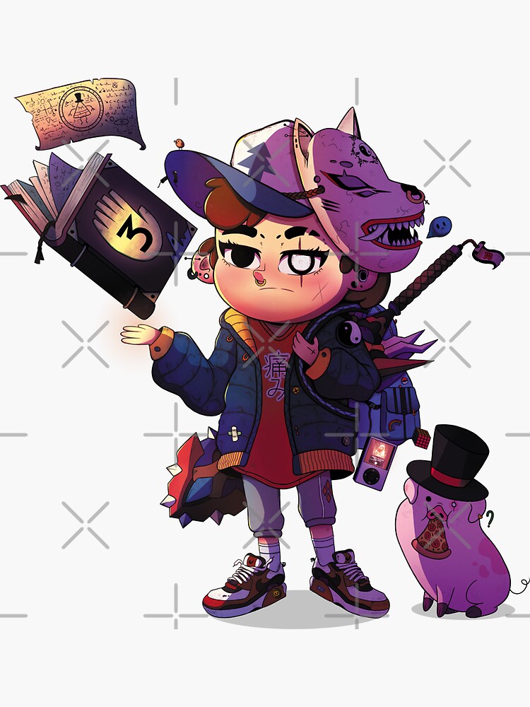 "Dipper Pines Gravity falls" Sticker for Sale by Ilustratoon | Redbubble