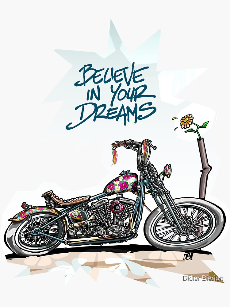 "Chopper flower power" Sticker by Artdibi | Redbubble