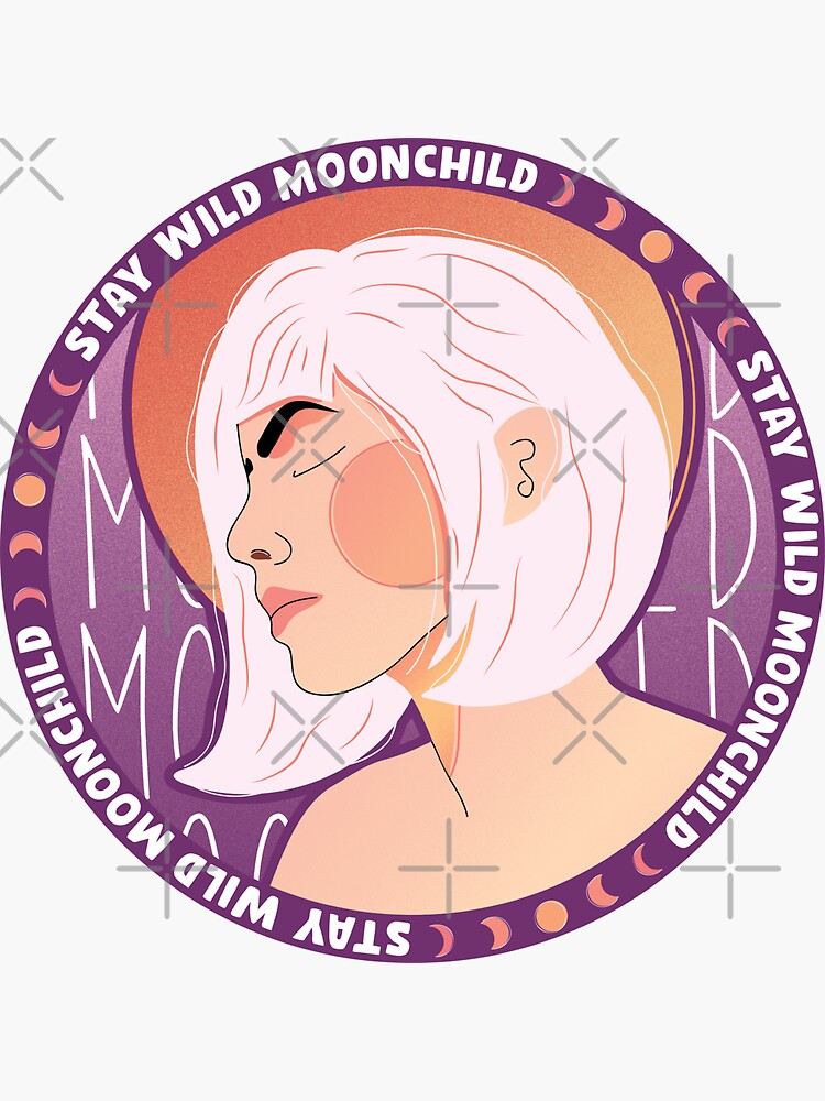 "Moonchild Sticker" Sticker by startique | Redbubble
