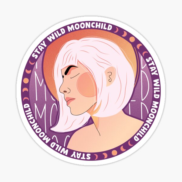 "Moonchild Sticker" Sticker by startique | Redbubble