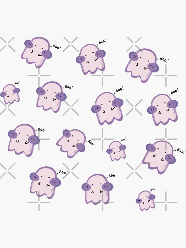 " Cute Purple ghosts " Sticker for Sale by TeddyXElliott | Redbubble