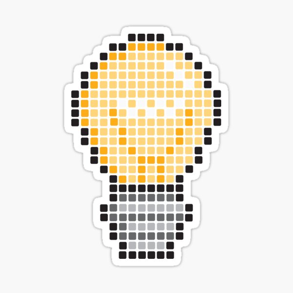 "Pixel lightbulb" Sticker by jhojho | Redbubble