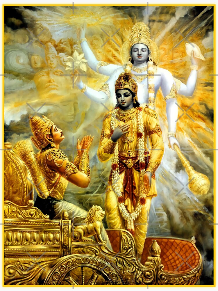 "Krishna vishwaroop in Mahabhart" Sticker by aruvanita | Redbubble