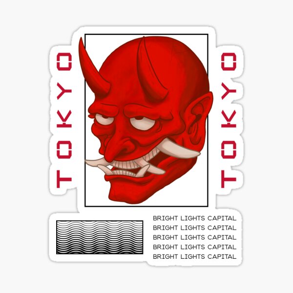 "Japanese Oni Aesthetic Design" Sticker by AdamApollo7 | Redbubble