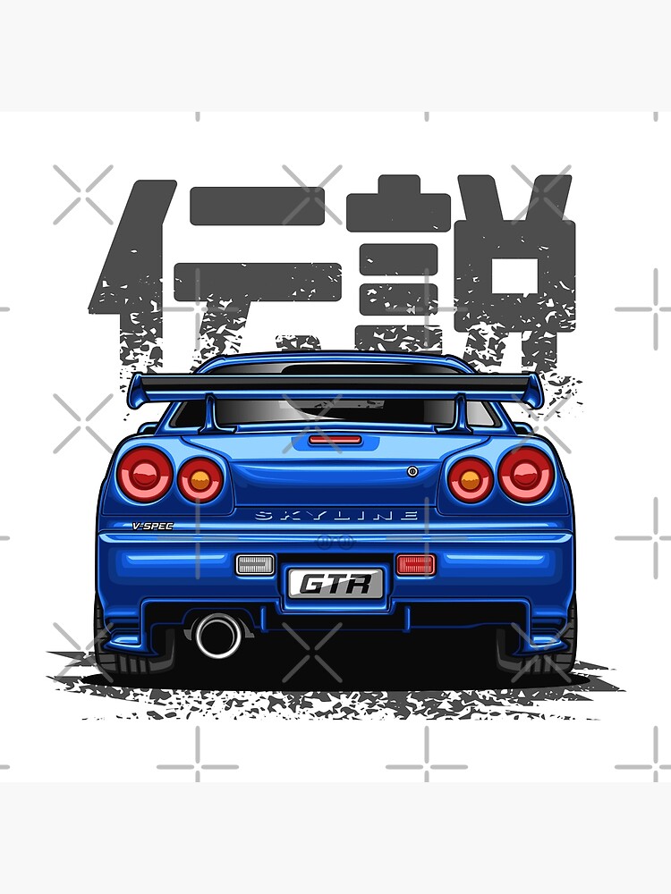 "Monster Skyline GTR R34 (Paradise Blue)" Photographic Print for Sale ...