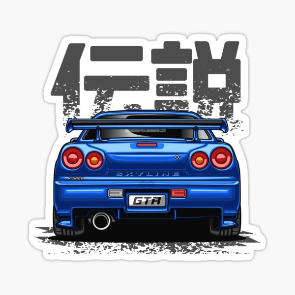 "Monster Skyline GTR R34 (Paradise Blue)" Sticker for Sale by ...