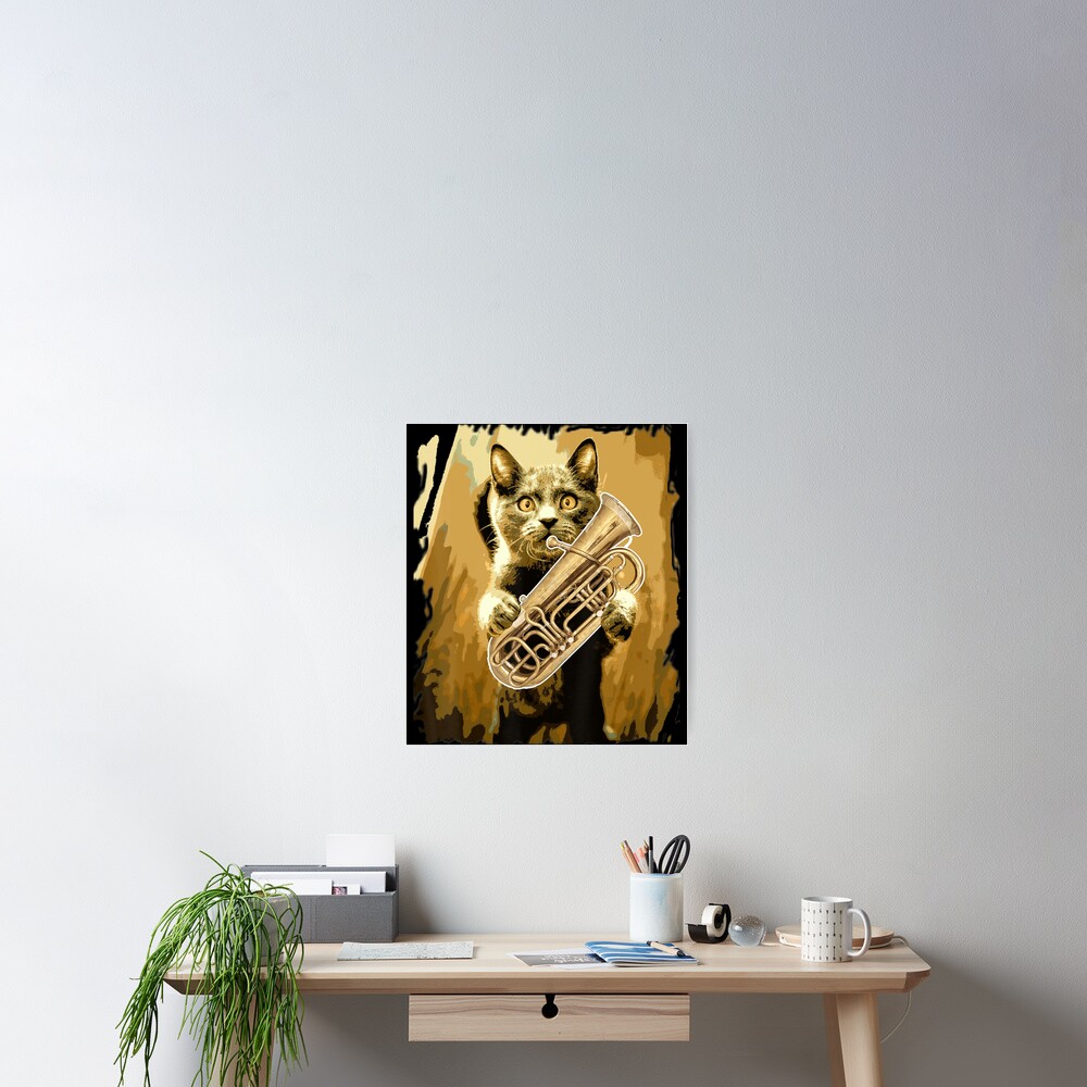 "Tuba Player funny Cat Playing Tuba" Poster for Sale by DorotheaBertram ...