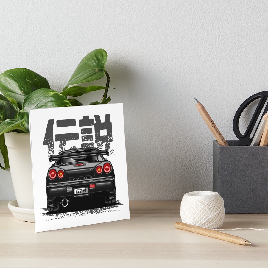 "Monster Skyline GTR R34 (Brilliant Black)" Art Board Print for Sale by ...