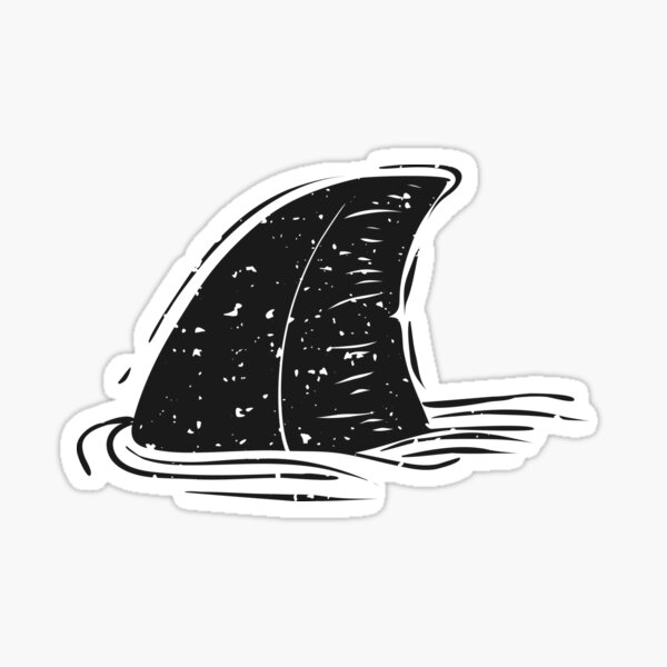 "Shark fin" Sticker for Sale by itwasallmydream | Redbubble