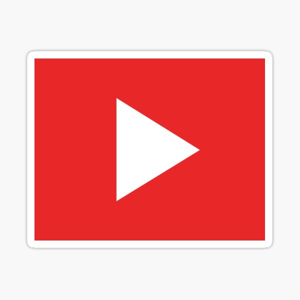 "Red Play Button" Sticker for Sale by Vectors4U | Redbubble